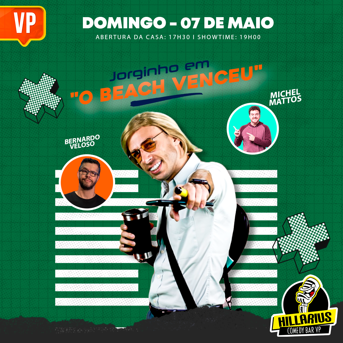 O beach venceu! Hillarius VP recebe neste domingo (7) o ator e ...